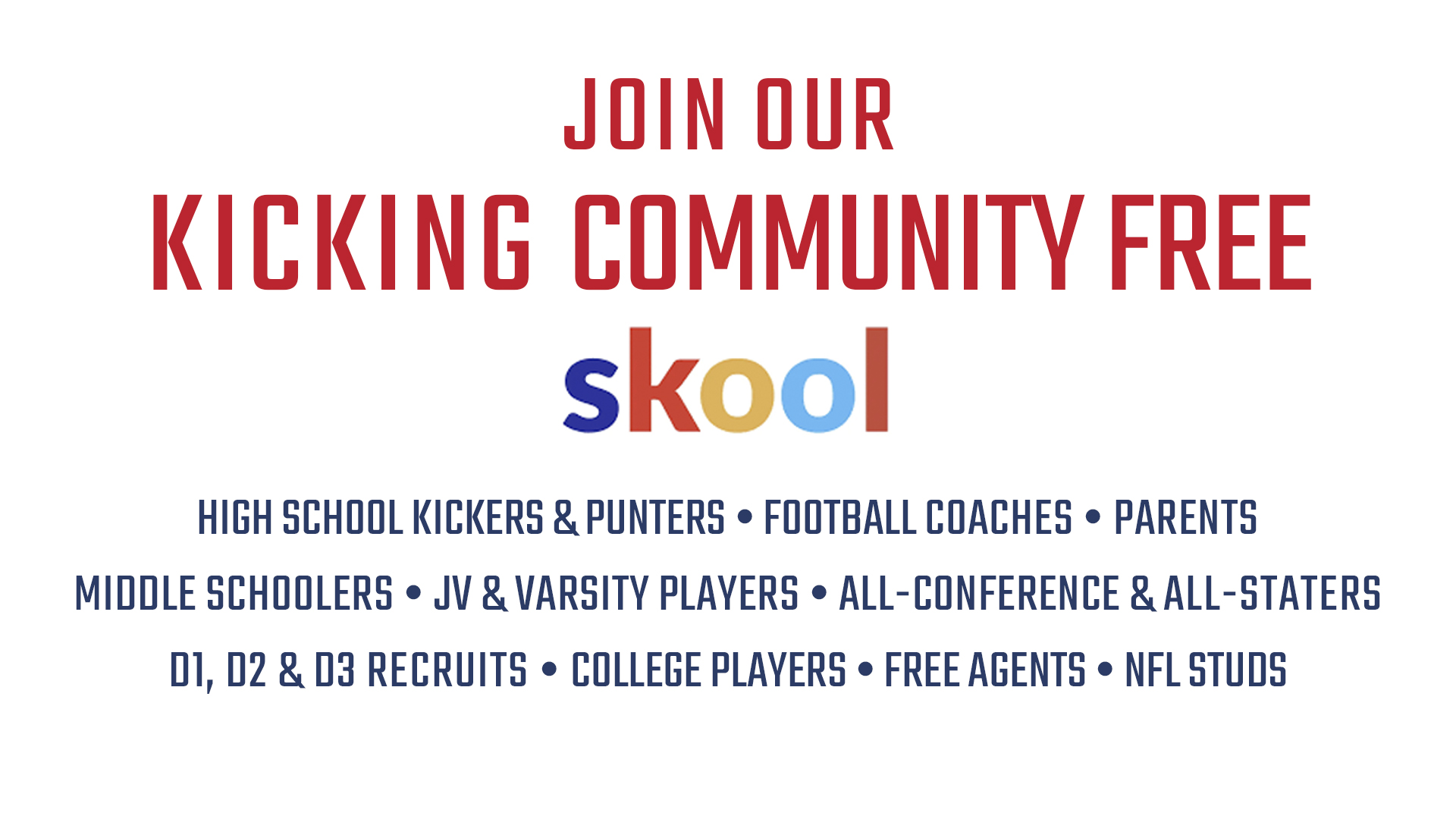 Join Kicking Skool - Mike Farley's Kickers Camp